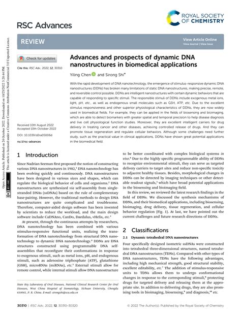 Pdf Advances And Prospects Of Dynamic Dna Nanostructures In