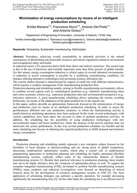 Pdf Minimization Of Energy Consumptions By Means Of An Intelligent