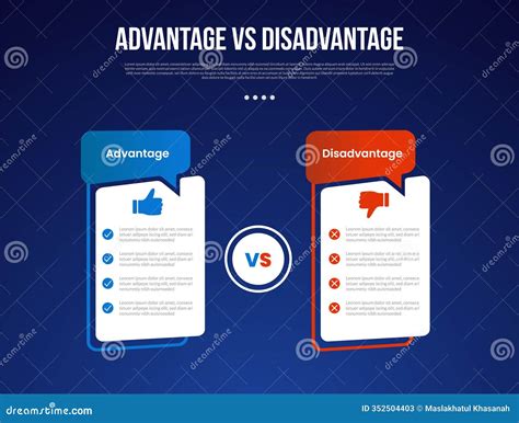 Advantage Vs Disadvantage Infographic For Comparison Data With Creative Table Box With Callout