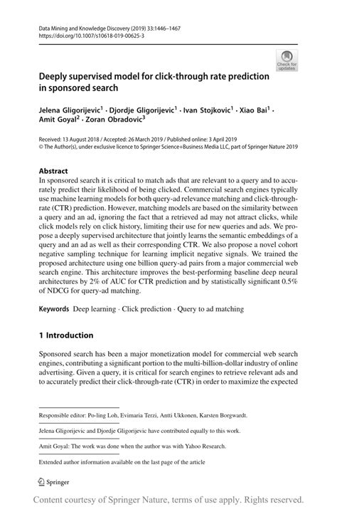 Deeply Supervised Semantic Model For Click Through Rate Prediction In