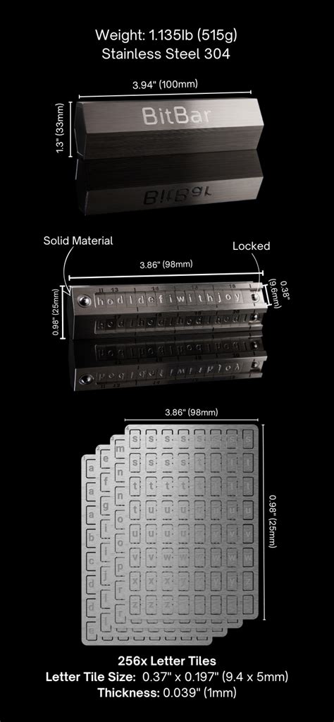 bitbarswiss seed phrase wallet backup tool 100 stainless steel