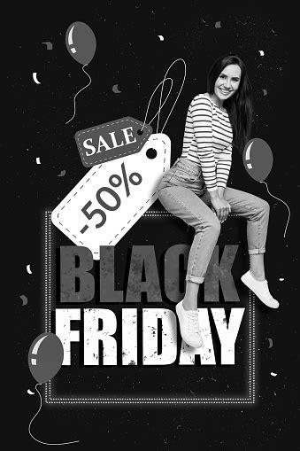 크리 에이 티브 추상 콜라주 템플릿 그래픽 이미지 쾌활 한 긍정적 인 숙녀 쇼핑 판매 고립 된 그림 배경을 즐기고 있습니다 30 34세에 대한 스톡 사진 및 기타 이미지