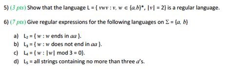 Solved Show That The Language L V W V V W A B V Chegg