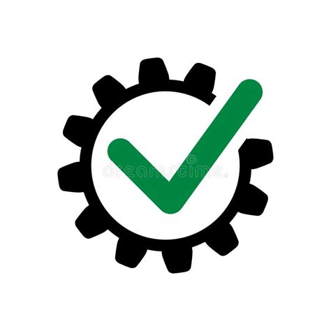 Cog Check Icon Check Mark In Gear Stock Illustration Illustration Of