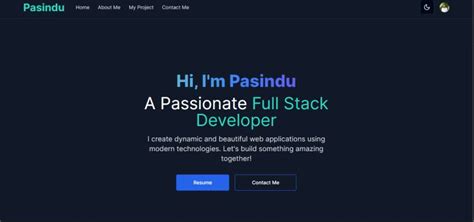 Pasindu Gayan On Linkedin Webdevelopment Nextjs Tailwindcss Webdesign Portfolio Darkmode