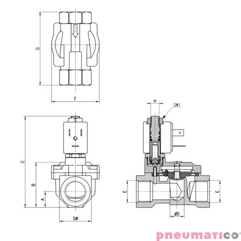 ELEKTROZAWÓR CAMOZZI CFB-A24N-R1-B7E 2/2 NC 1/2"
