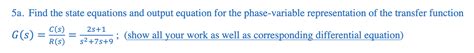 solved 5a find the state equations and output equation for