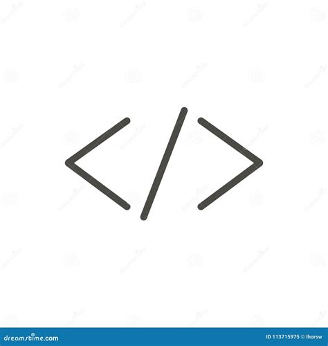 Code Icon Vector Outline Coding Line Web Site Symbol Stock Vector