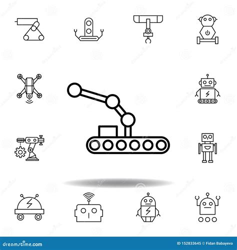 Robotics Robot Conveyor Outline Icon Set Of Robotics Illustration Icons Signs Symbols Can Be