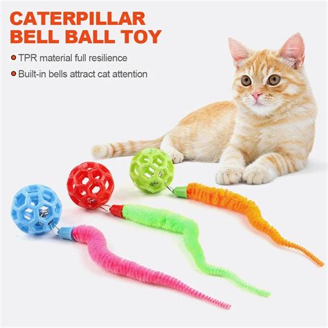 1pc Funny Cat Toys Colorful Yarn Balls With Bell Sounding Interactive