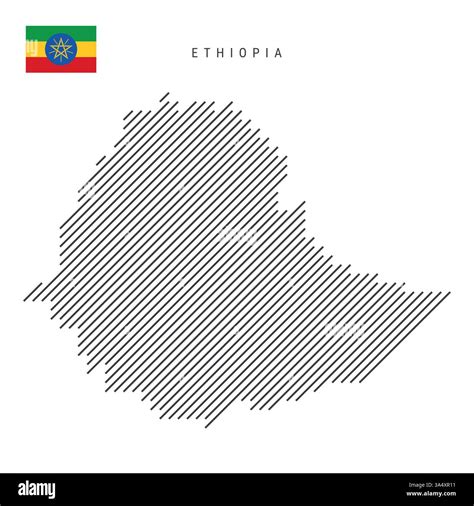 Ethiopia Map From Pattern Of Black Slanted Parallel Lines Ethiopian
