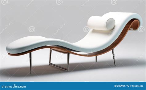 Curved Wave White Chaise Unreal Engine Style With Tiffany Influence Stock Illustration