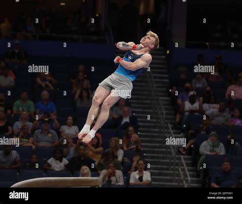 August 20 2022 Cameron Bock Of The University Of Michigan Flies Above The Vault During The