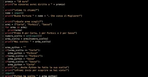 Python Perfavore cliccate sul tasto continua a leggere sennò si vede tutto attaccato