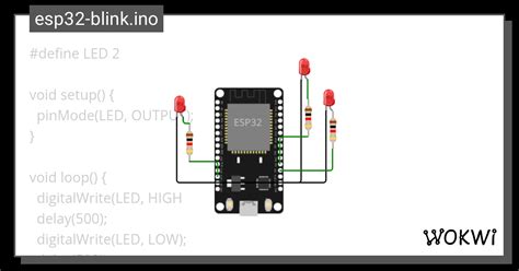 Esp32 3leds Wokwi Esp32 Stm32 Arduino Simulator