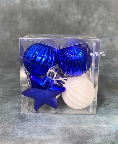 Add Elegance To Christmas 10pcs Frosty Frolic Assorted Set Blue