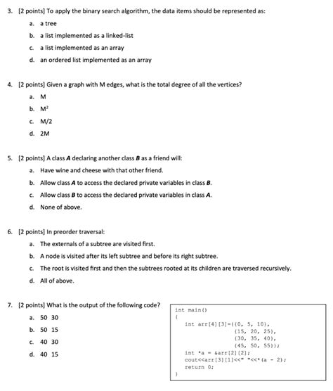 Solved 3 2 Points To Apply The Binary Search Algorithm