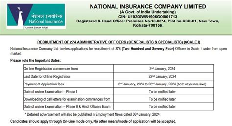 National Insurance Recruitment 2024 Out For 274 Vacancies EduKraze