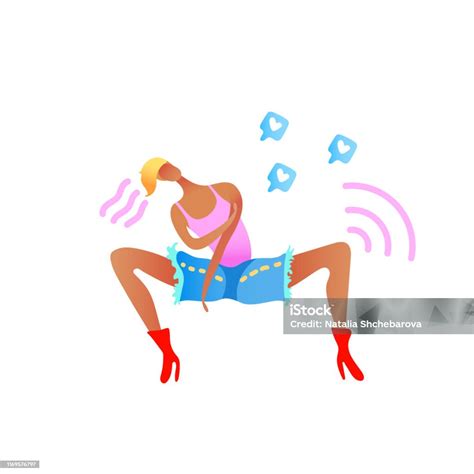 벡터 다채로운 그림 유행 댄스 게이 남자 에 발 뒤꿈치 표지판과 같은 소셜 네트워크 플랫 만화 스타일 고립 성소수자 트랜스젠더 권리 개념 등에 적용 가능 개념에 대한 스톡