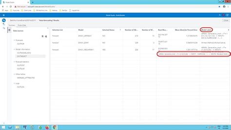 Capturing Output Tables From Sas Visual Forecasting 85