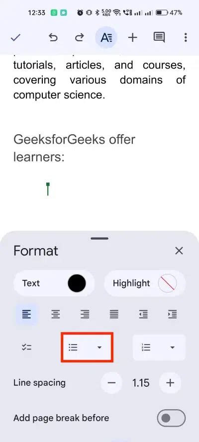 How To Add Bullet List In Google Docs Step By Step Guide GeeksforGeeks