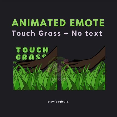 Animated Emote Touch Grass Meme Emote Go Outside Emote