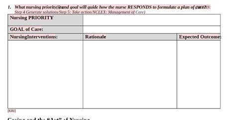 [solved] 1 What Nursing Priority Ieand Goal Will Guide How The Nurse