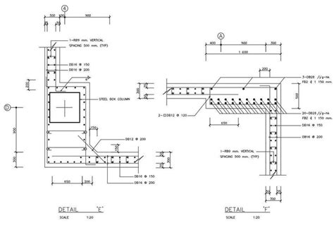 Column Reinforcement Section Details Of Steel Boxes Are Provided In This Autocad Dwg File