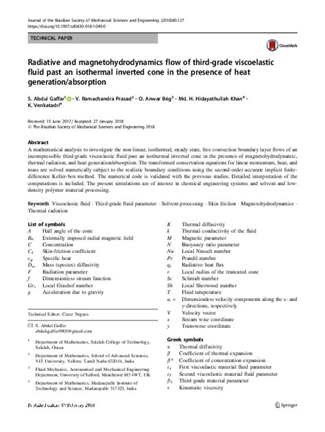 Pdf Radiative And Magnetohydrodynamics Flow Of Third Grade