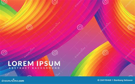 Futuristic Curved Tunnel In Dark Multicolor Gradient Abstract Background Design Stock Vector