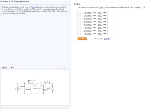 Solved The Two Switches In The Circuit Seen In Figure 1