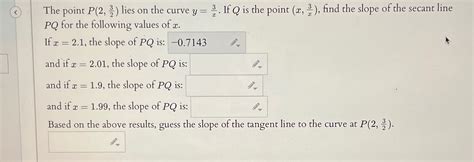 solved the point p 2 32 ﻿lies on the curve y 3x ﻿if q ﻿is