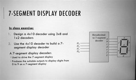 Solved Z Segment Display Decoder In Class Exercise Design A 4x10 Decoder Using 3x8 And 1x2