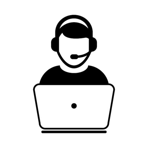 Premium Vector Customer Service Icon Vector Male Business Support Person Profile Avatar With