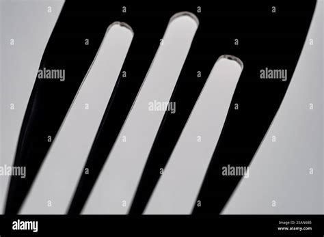 Close Up View Of A Forks Tines The Image Highlights The Contrasting Shapes And Textures Of The