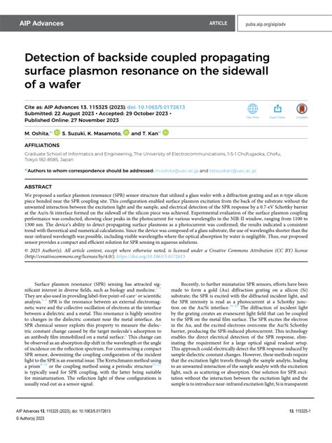 Pdf Detection Of Backside Coupled Propagating Surface Plasmon