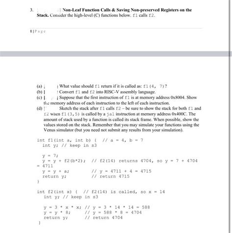 solved 3 non leaf function calls and saving non preserved