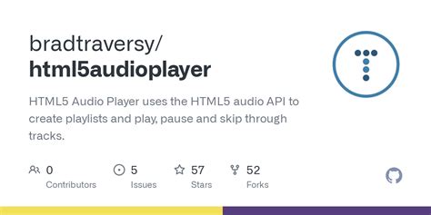 GitHub Bradtraversy Html Audioplayer HTML Audio Player Uses The HTML Audio API To Create