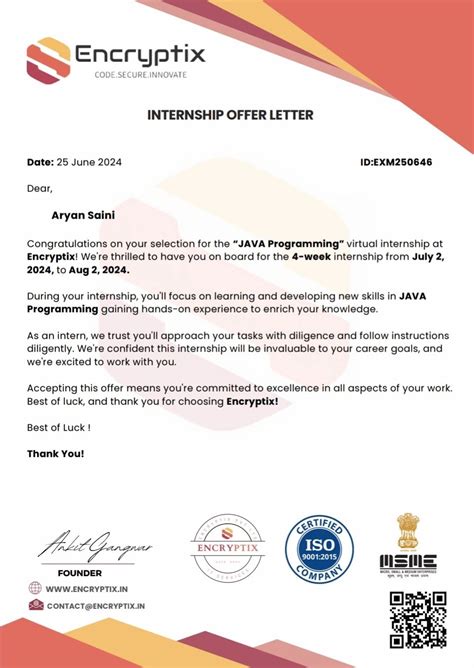 Lnternship Javaprogramming Aryan Saini