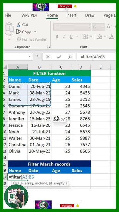 filter function in excel 👍sanjib ki pathshala exceltips exceltricks