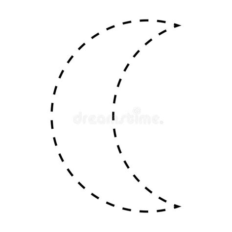 Crescent Symbol Dashed Shape Vector Icon For Creative Graphic Design Ui Element In A Pictogram