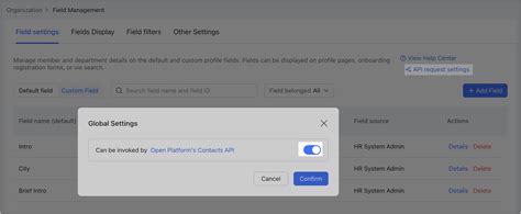 Admin Manage Fields In Member Information
