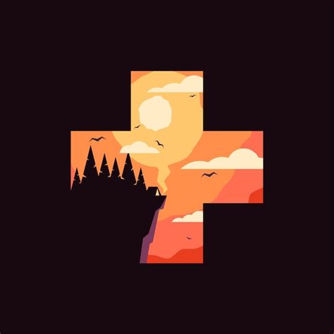 Логотип здоровья на открытом воздухе Премиум вектор