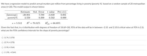 Solved We Have A Regression Model To Predict Annual Murders
