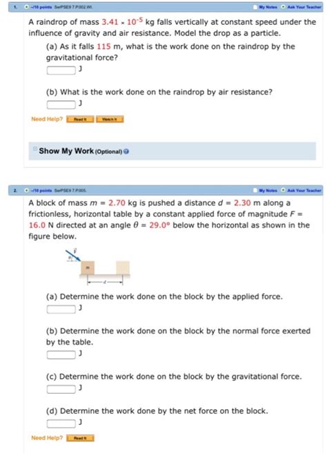 Solved A Raindrop Of Mass 3 41 Times 10 5 Kg Falls
