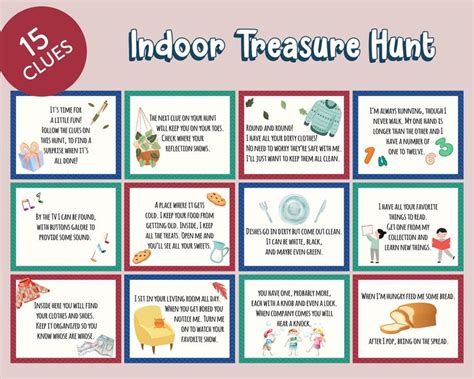 Indoor Scavenger Hunt Printable Treasure Hunt Riddles Lawn Etsy