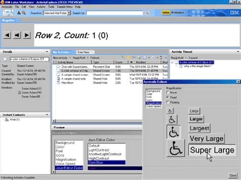 Speech And Visual Enablement Of Activity Explorer An Eclipse
