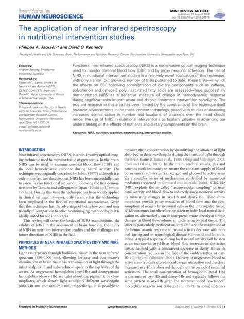 Pdf The Application Of Near Infrared Spectroscopy In Nutritional
