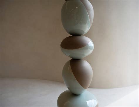 Contemporary Korean Ceramic Stack Sculpture Stack Vessel Pair By Soo Joo For Sale At 1stdibs