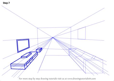 How To Draw One Point Perspective Room One Point Perspective Step By Step